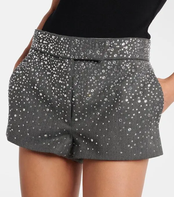 Alex Perry Low-rise Crystal-embellished Micro Shorts