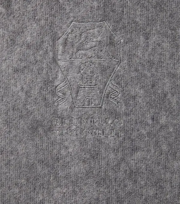 Brunello Cucinelli Logo Linen-trimmed Cotton Terry Bathrobe - Grey