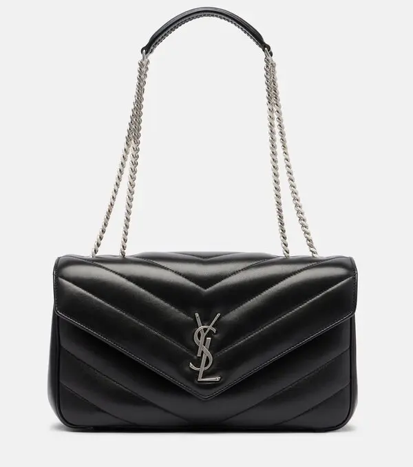 Saint Laurent Loulou Medium Leather Shoulder Bag - Black
