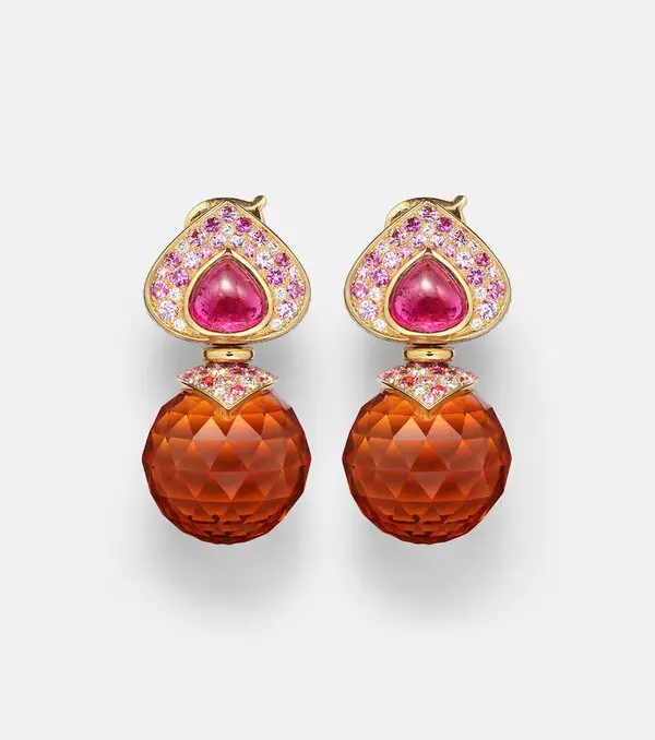 Marina B Acilla Drop Earrings With Gemstones - Gold