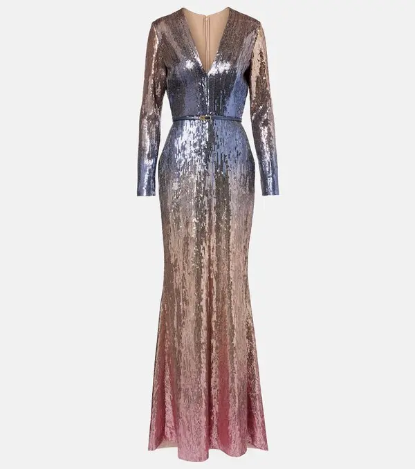 Elie Saab Ombré Sequined Gown - Multicoloured