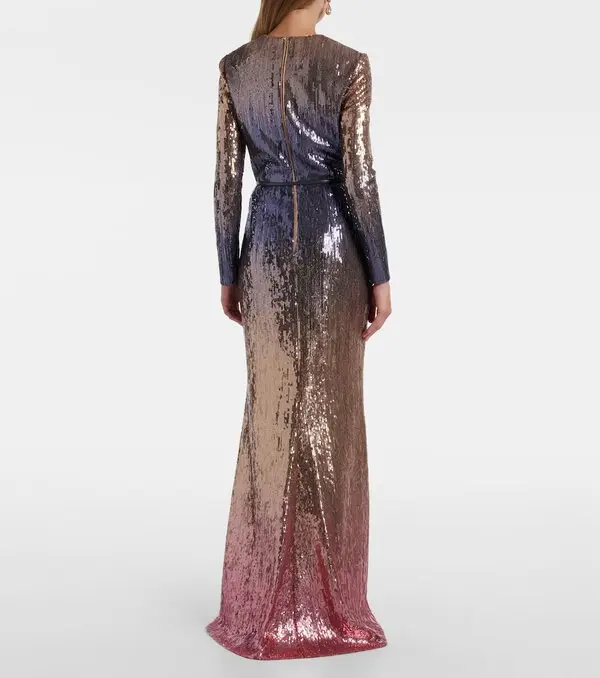 Elie Saab Ombré Sequined Gown - Multicoloured