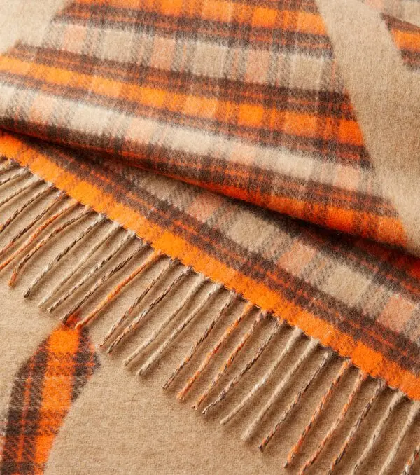 Loewe Anagram Checked Wool And Cashmere Blanket