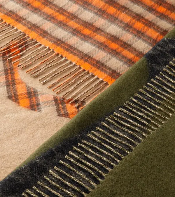 Loewe Anagram Checked Wool And Cashmere Blanket
