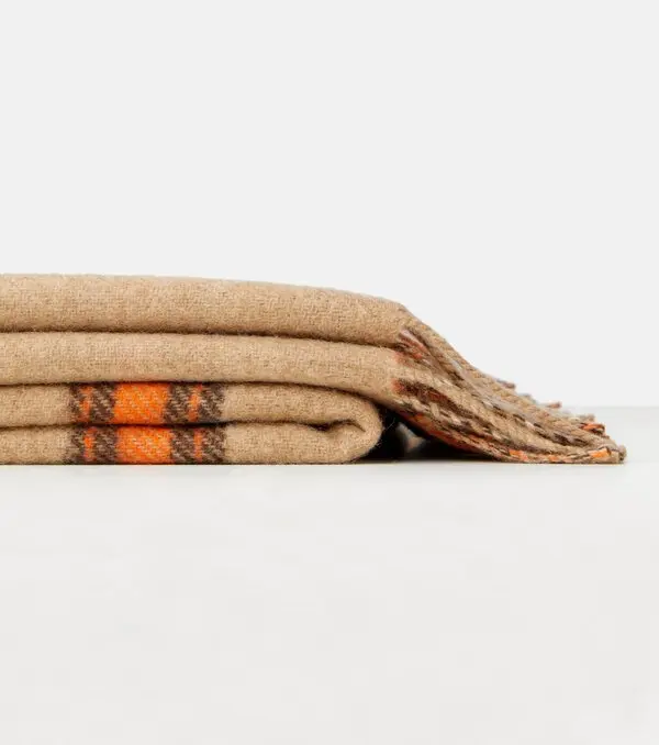 Loewe Anagram Checked Wool And Cashmere Blanket