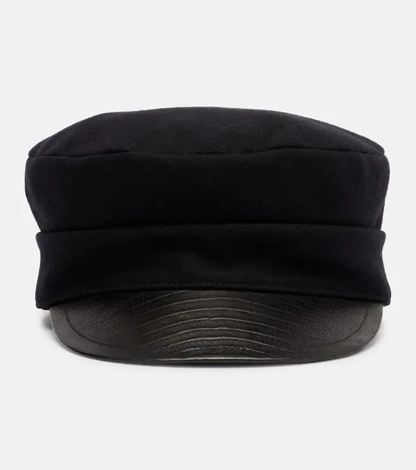 Valentino Garavani Vlogo Wool-blend Felt Newsboy Cap - Black