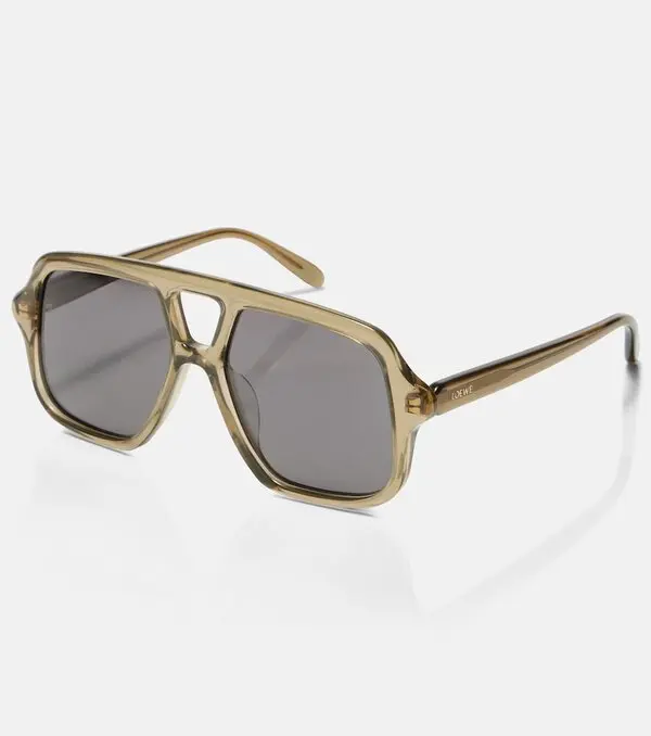 Loewe Logo Aviator Sunglasses - Green