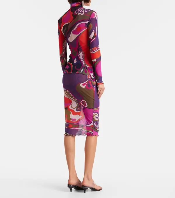 Emilio Pucci Orchidee Tulle Top - Multicoloured