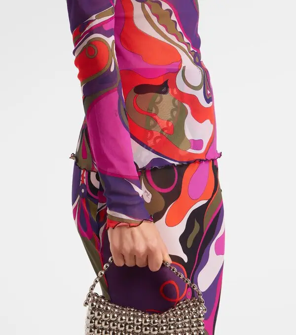 Emilio Pucci Orchidee Tulle Top - Multicoloured