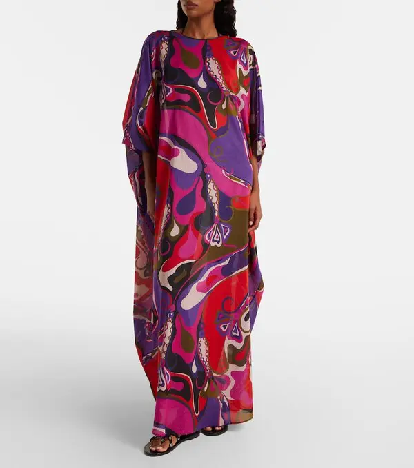 Emilio Pucci Orchidee Cotton Maxi Dress