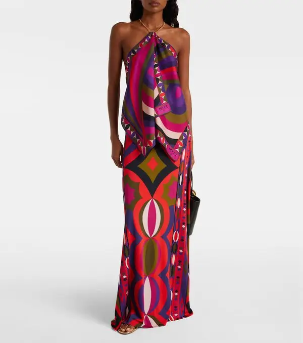 Emilio Pucci Iride Embellished Silk Twill Top