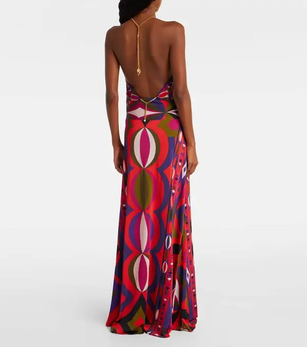 Emilio Pucci Iride Embellished Silk Twill Top