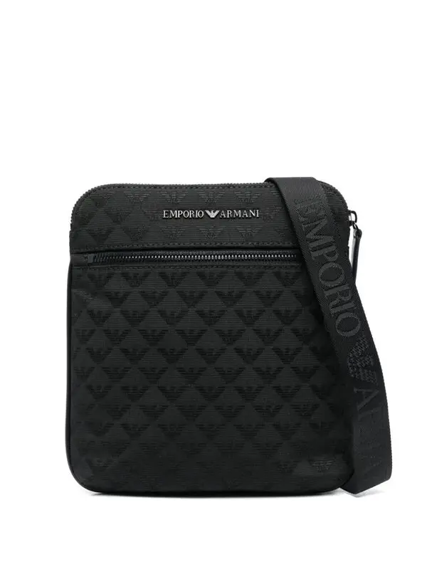 Emporio Armani Jacquard Crossbody Bag - Black
