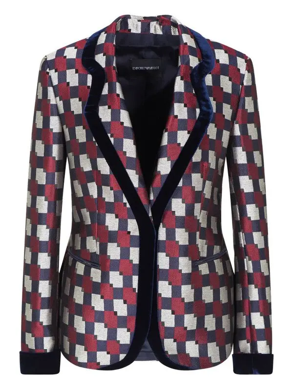 Emporio Armani Printed Single-breasted Jacket - Multicolour