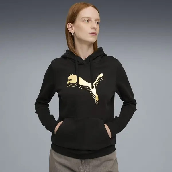 PUMA Metallic Logo Hoodie - Black