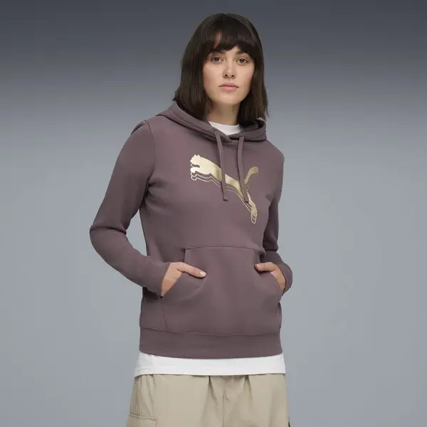 PUMA Metallic Logo Hoodie - Purple