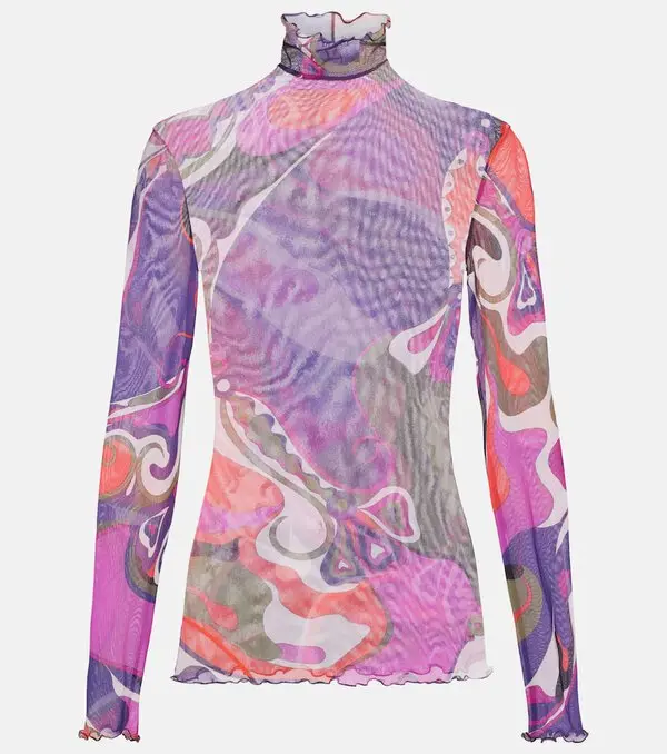 Emilio Pucci Orchidee Tulle Top