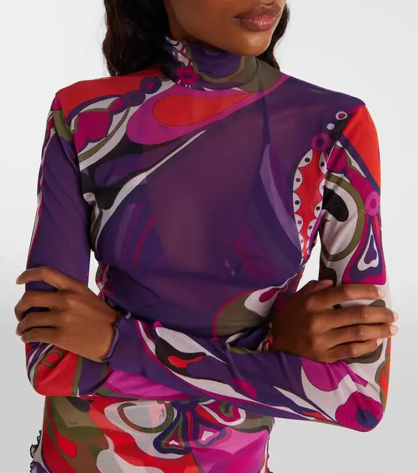 Emilio Pucci Orchidee Tulle Top