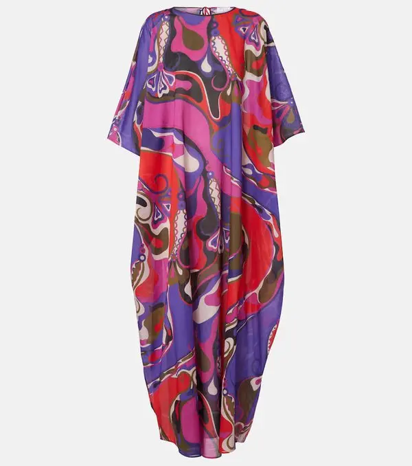 Emilio Pucci Orchidee Cotton Maxi Dress - Multicoloured