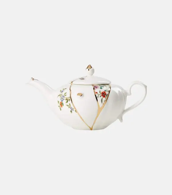 SELETTI Kintsugi Gold-plated Porcelain Teapot Marcantonio Raimondi Malerba - Multicoloured
