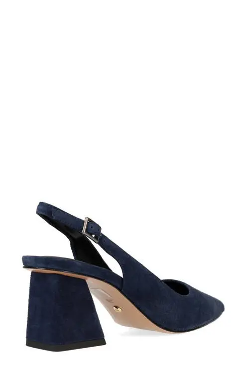 Pelle Moda Florin Pointed Toe Slingback Pumps - Midnight