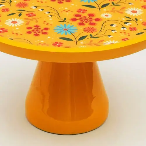 MELA ARTISANS Bloom Inlay Yellow Cake Stand