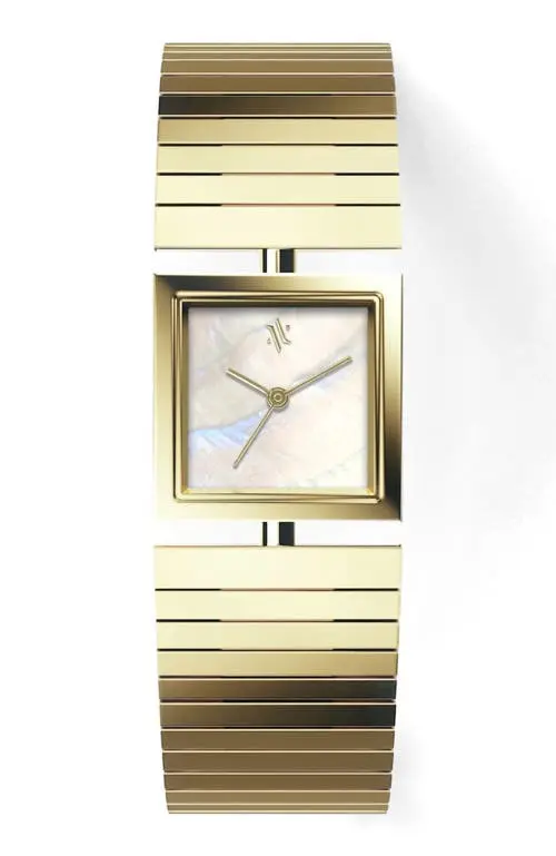 VANNA Linea Gemstone Watch - White Pearl-gold