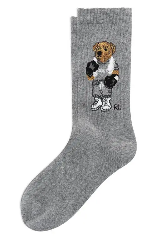 Polo Ralph Lauren Boxer Bear Cotton Blend Crew Socks - Grey Heather