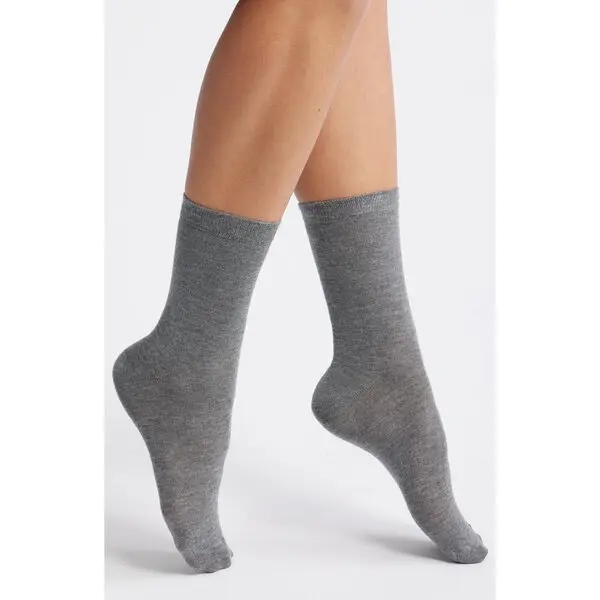 Nordstrom Crew Socks - Grey Heather