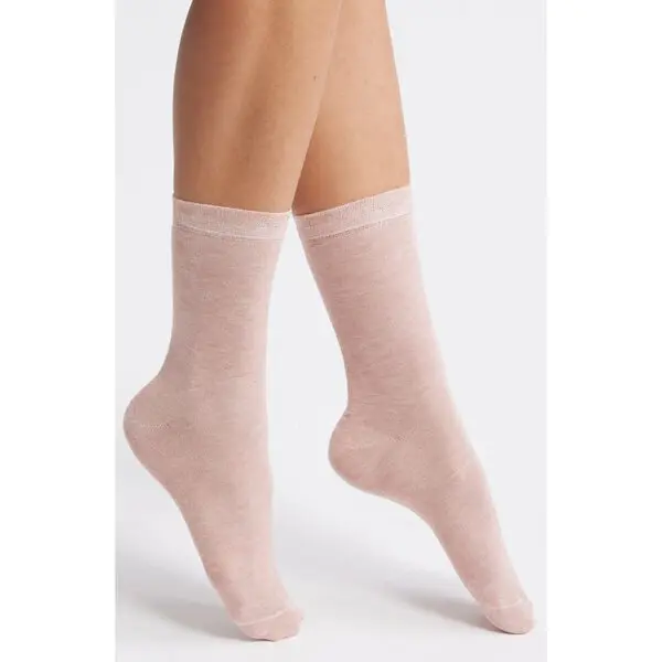 Nordstrom Crew Socks - Pink Heather