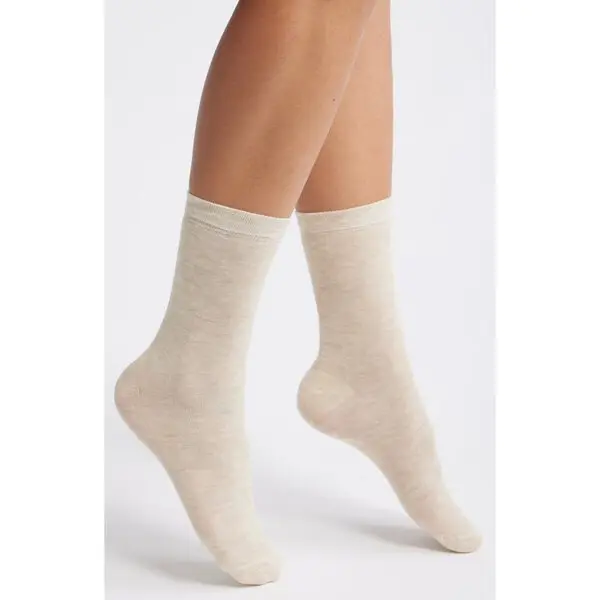 Nordstrom Crew Socks - Taupe Heather