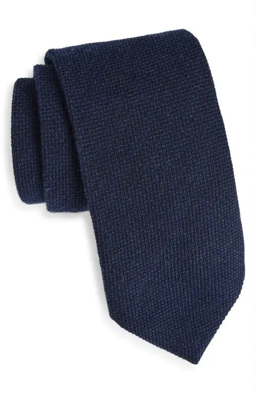 BOSS Textured Wool & Silk Tie - Dk Bu