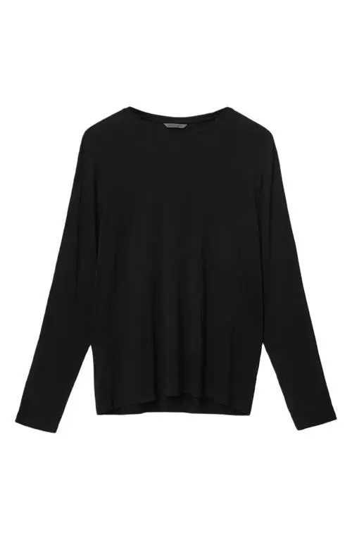 John Varvatos Clemente Lyocell & Wool Long Sleeve T-shirt - Black