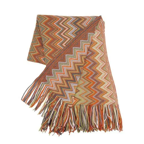 C&F HOME Zig Zag Accent Throw Blankets - Brown