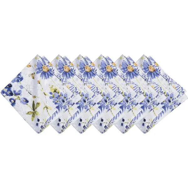 C&F HOME Lovely S Cotton Cloth Napkins Set Of 6 - Blue