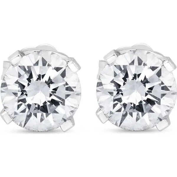 BLISS DIAMOND 2ct Tw Round Cut Lab Grown Diamond Stud Earrings - Platinum