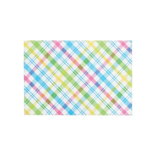 C&F HOME Spring Blossom Easter Plaid Printed Placemats Set Of 6 Springtime - Red
