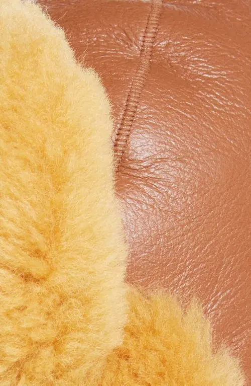 Acne Studios Belmet Leather And Shearling Trapper Hat - Rust Brown