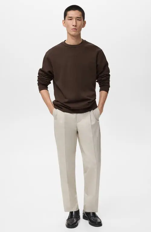 Mango Lightweight Crewneck Sweatshirt - Chocolate