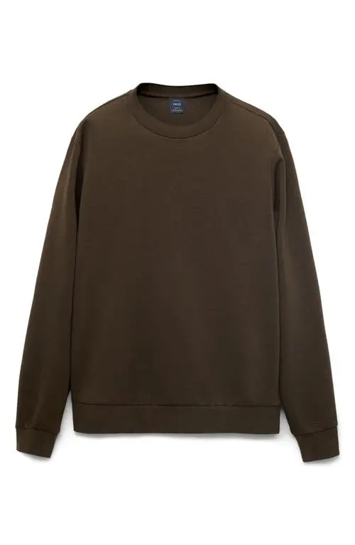 Mango Lightweight Crewneck Sweatshirt - Chocolate