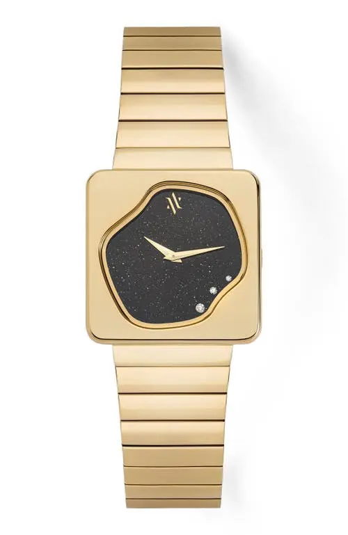 VANNA Astra Gemstone And Diamonds Watch - Black Sandstone-gold