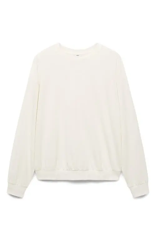 Mango Cotton Drop-shoulder Sweatshirt - Off White