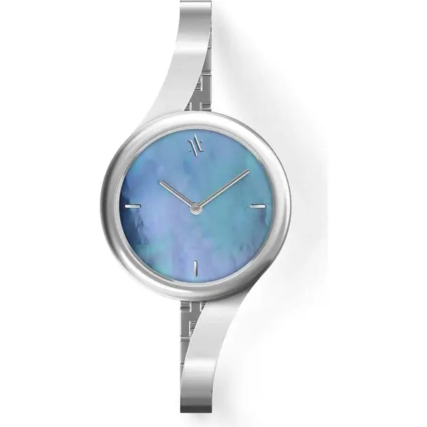 VANNA Claire Gemstone Bangle Watch - Blue Pearl-silver