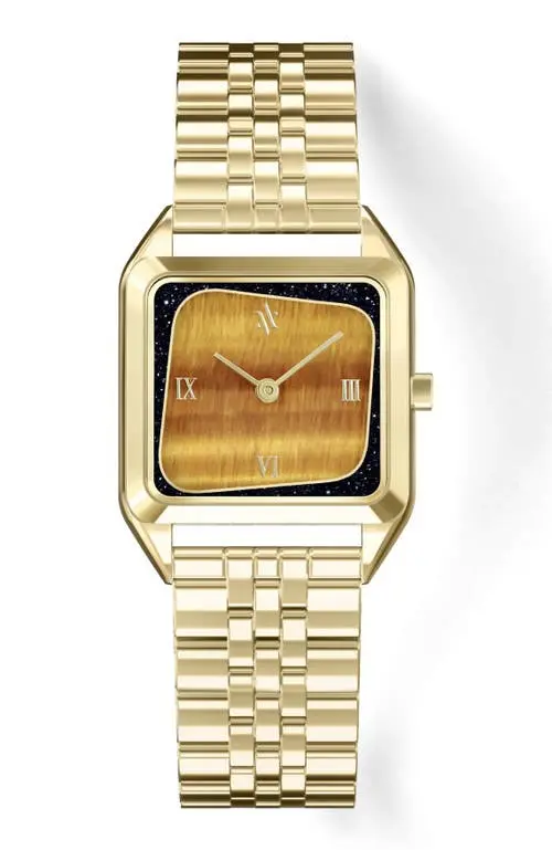 VANNA Geminus Double-gemstone Watch - Tiger's Eye-gold