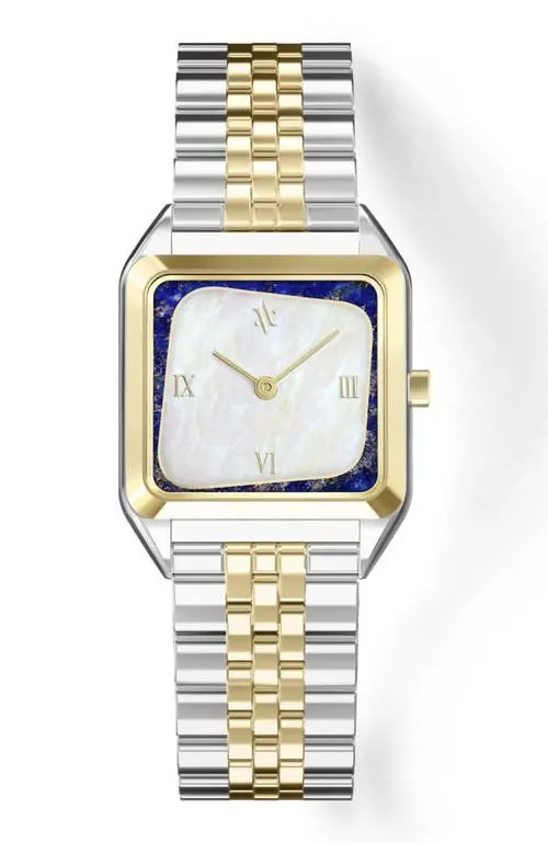 VANNA Geminus Double-gemstone Watch - White Pearl/lapis-two Tone