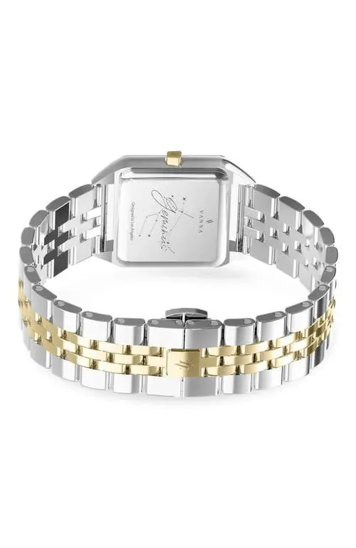 VANNA Geminus Double-gemstone Watch - White Pearl/lapis-two Tone