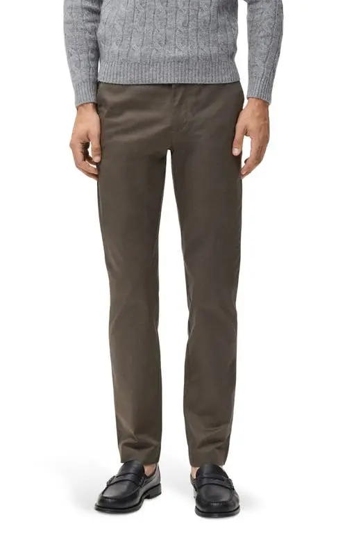 Mango Dublino Slim Fit Flat Front Stretch Stretch Chinos - Chocolate