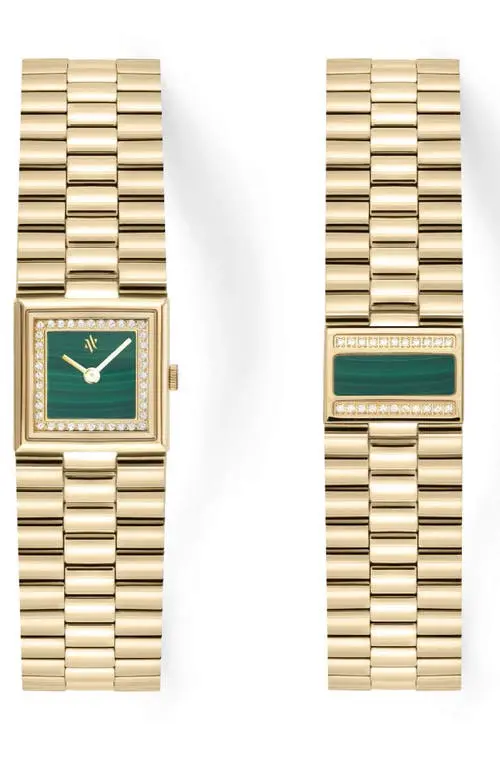 VANNA Catena Double-gemstone Bracelet Watch - Malachite-gold