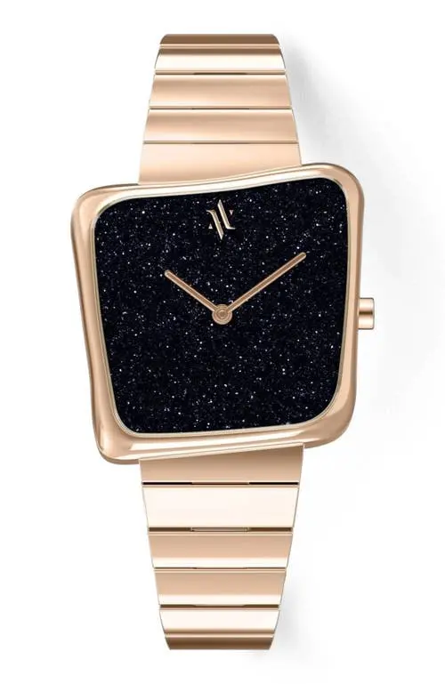 VANNA Nebula Gemstone Watch - Blue Sandstone-rose Gold