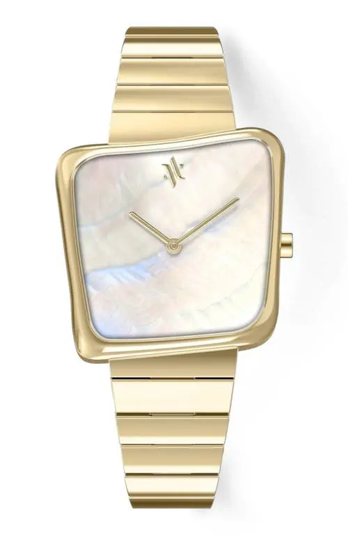 VANNA Nebula Gemstone Watch - White Pearl-gold